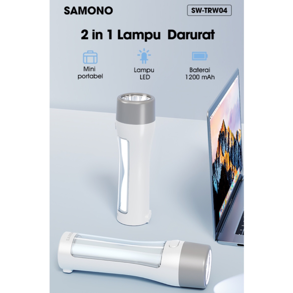 Jual Senter LED 2in1 Lampu Emergency Darurat Portable USB Rechargeable ...
