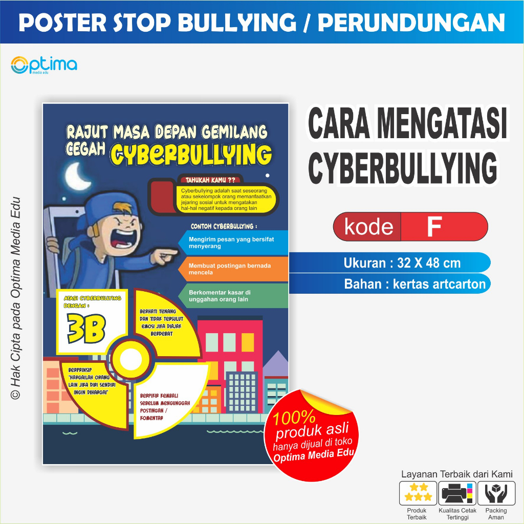 Jual Poster Stop Bullying dan Perundungan BK Untuk SD, SMP, SMA, SMK, Madrasah, Umum, dll ...