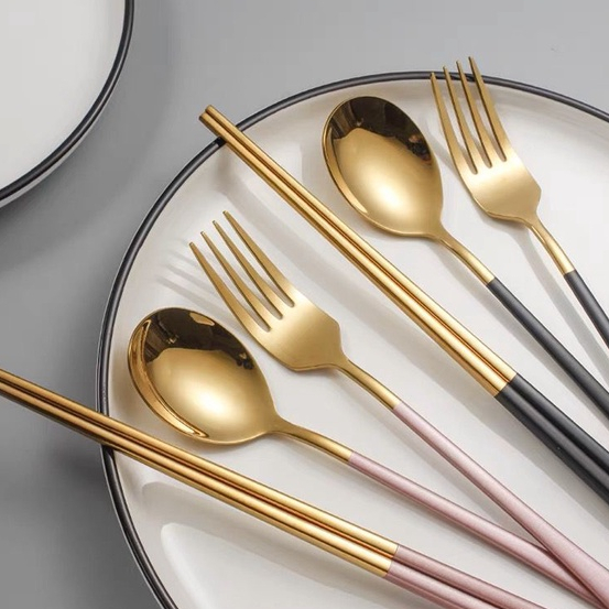 Jual Sendok Garpu Sumpit H463 Sedok Garpu Model Korea Alat Makan VIPO ...