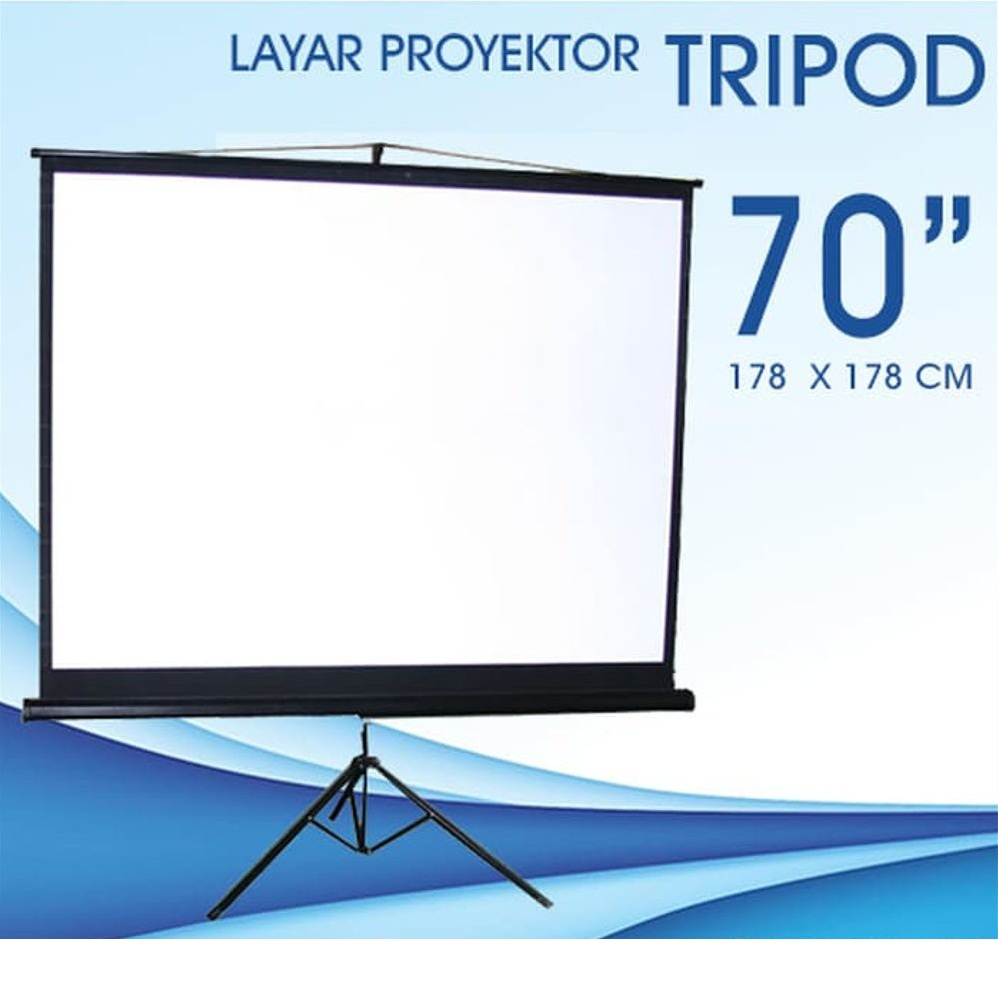 Jual LAYAR PROYEKTOR 70" INCH WALL / TRIPOD SCREEN PROJECTOR PIXEL # ...