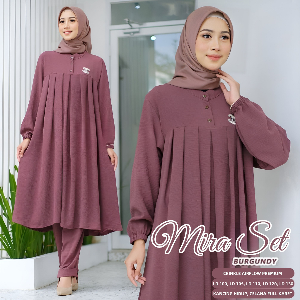 Jual [COD] Mira One Set Baju Wanita Setelan Jumbo Terbaru Muslim Wanita ...