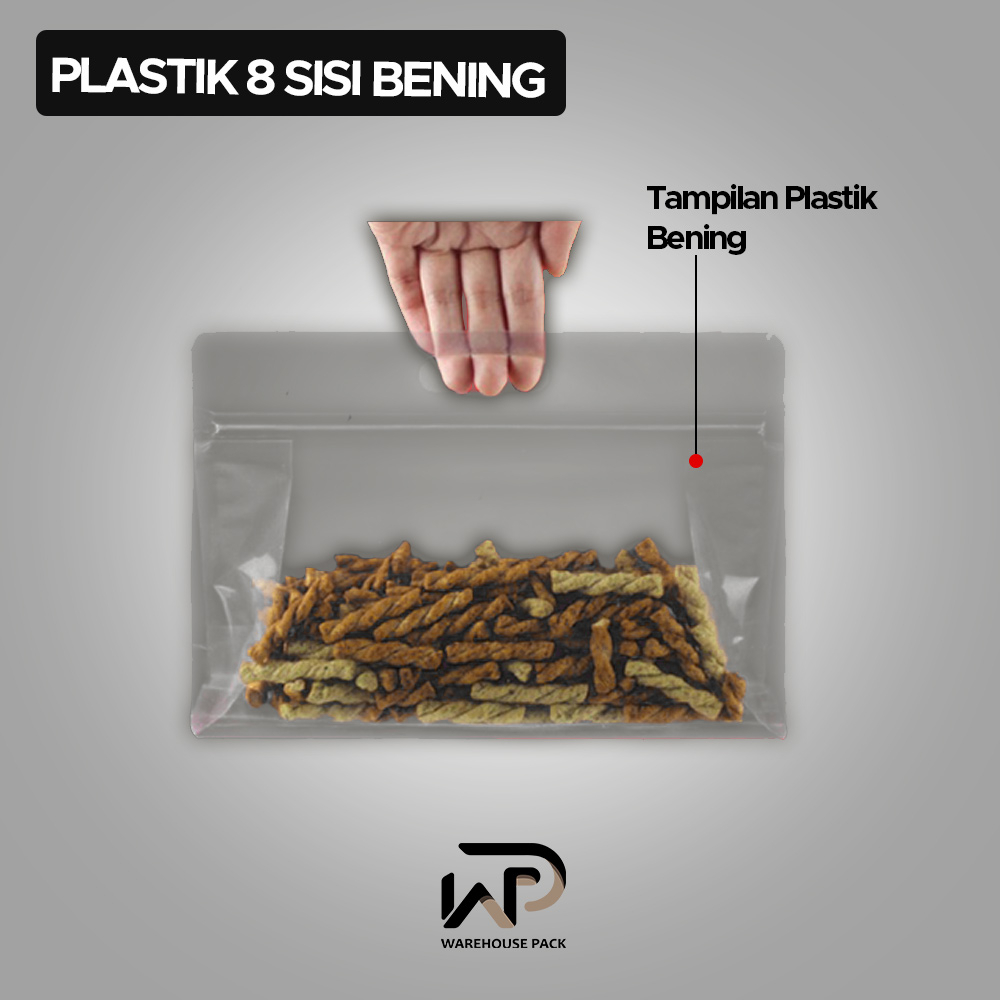 Jual ( 10 Pcs ) Plastik 8 Sisi Bening 30 x 23 + 8 | Pouch Bening ...