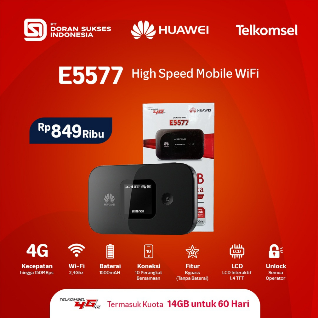 Jual Huawei Modem E5577 Modem Huawei E 5577 Modem Unlock All Operator ...