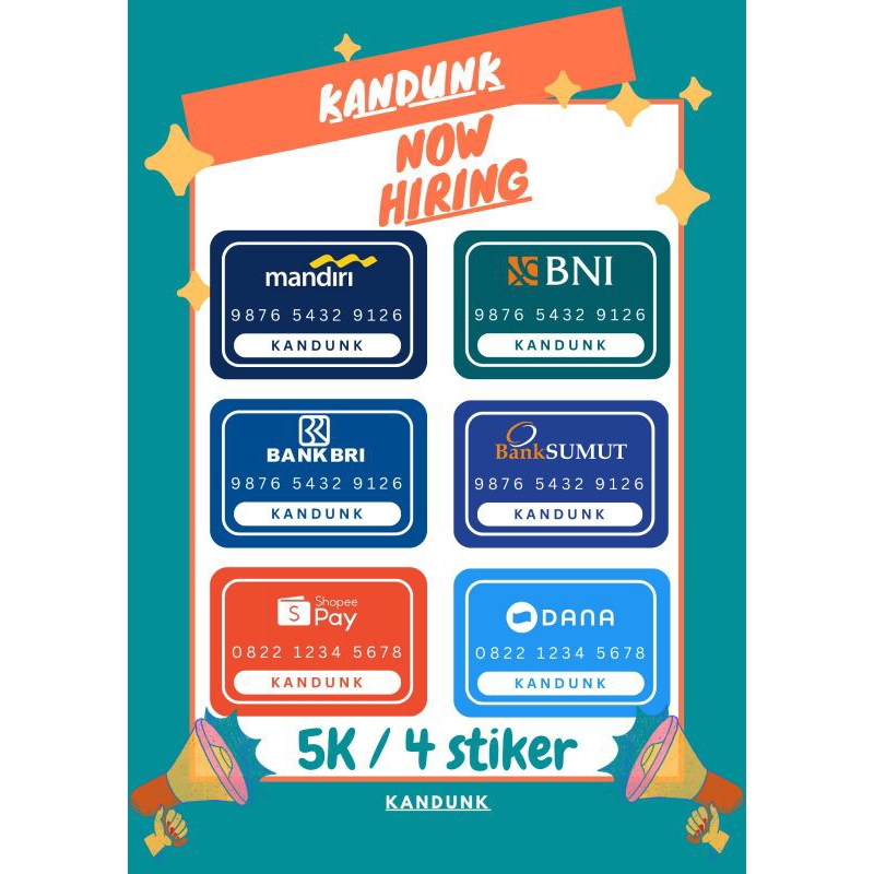 Jual Rekening Bank Stiker WhatsApp (CUSTOM) | Shopee Indonesia