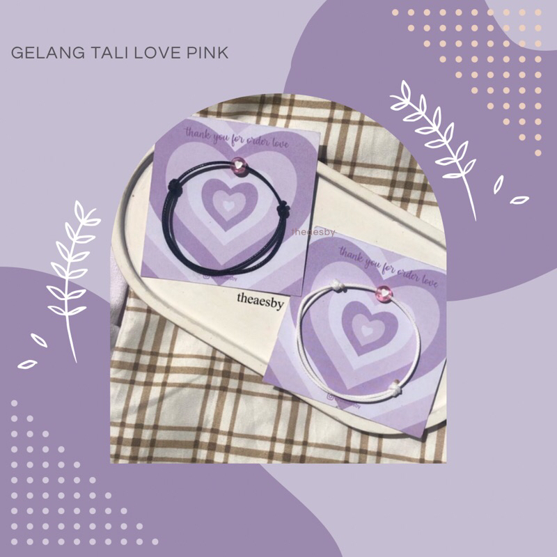 Jual (TANPA PO) GELANG TALI LOVE PINK, GELANG COUPLE, GELANG LOVE ...