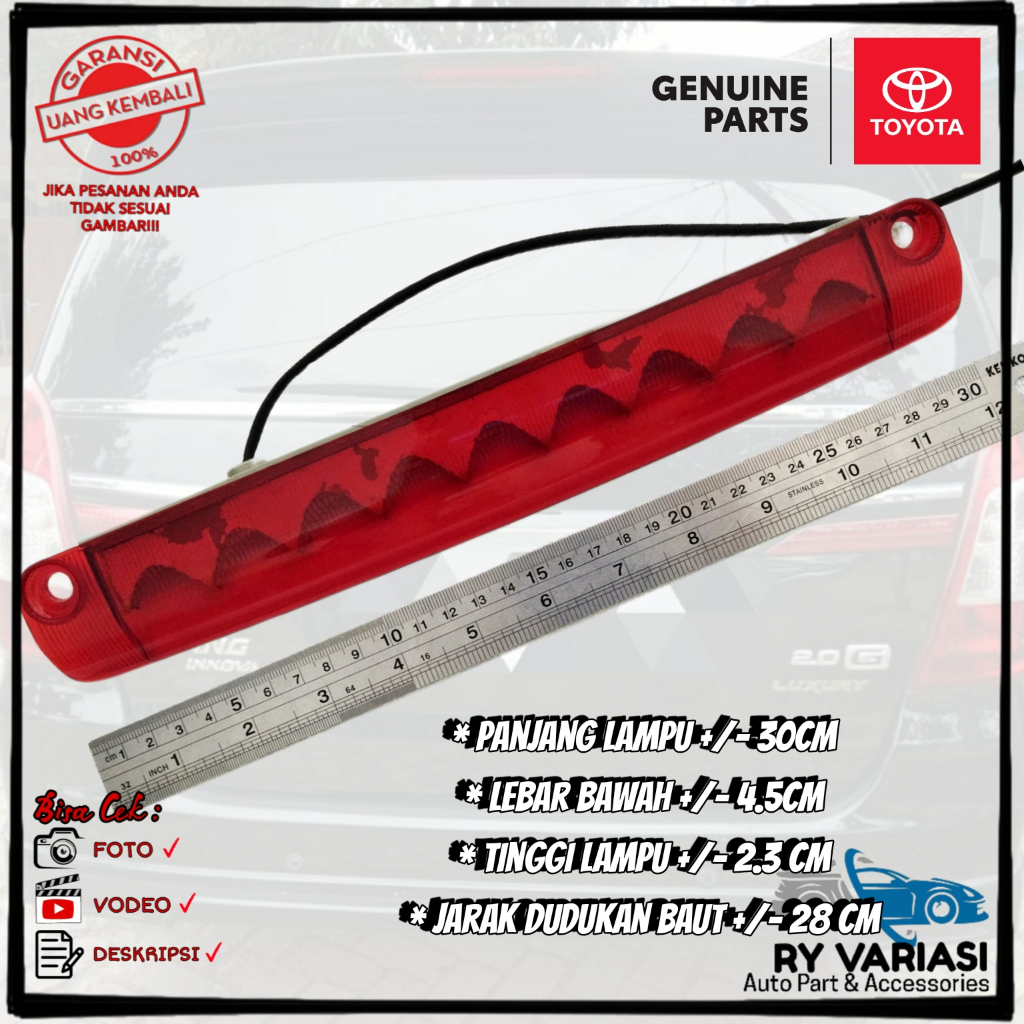 Jual Lampu Spoiler Innova 2005-2015/ Lampu Spoiler LED Innova/ Lampu ...