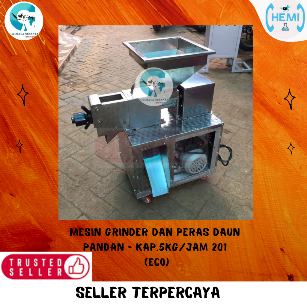 Jual Mesin Grinder dan peras Daun Pandan - Kap.5kg/jam 201 (ECO ...