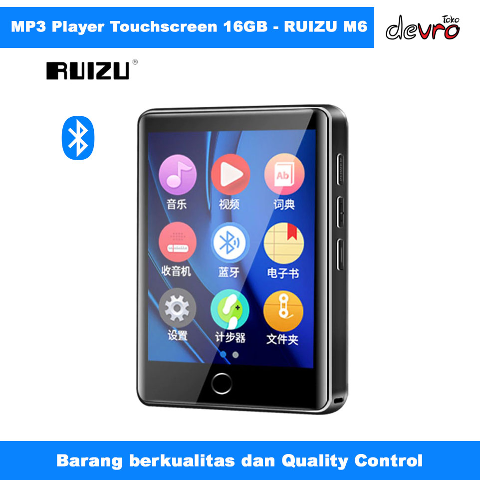 Jual RUIZU M6 Bluetooth MP3 Player DAP Touchscreen Built-in Speaker ...