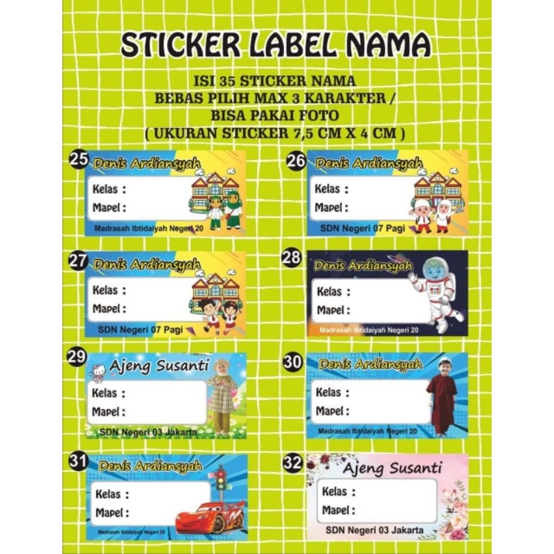 Jual sticker label buku tulis anak TK anak SD | Shopee Indonesia