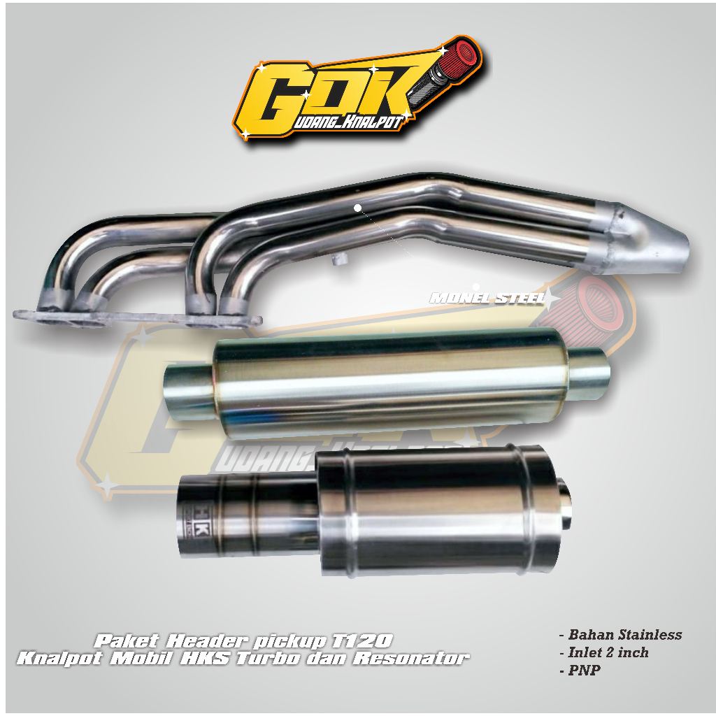 Jual Paket Header Pickup T120 Knalpot Mobil HKS Turbo dan Resonator ...