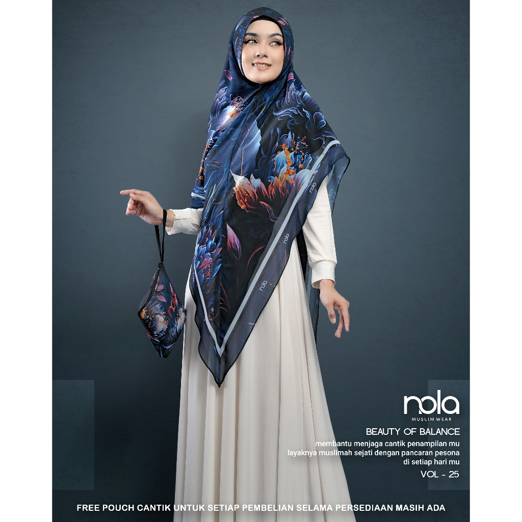 Jual NOLA-Khimar Jumbo Printing Premium Vol 25 Free Pouch | Shopee ...