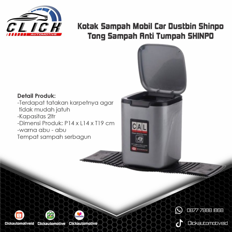 Jual Tempat Sampah Mobil Kotak Sampah Mobil Car Dustbin Shinpo Tong Sampah Anti Tumpah SHINPO ...