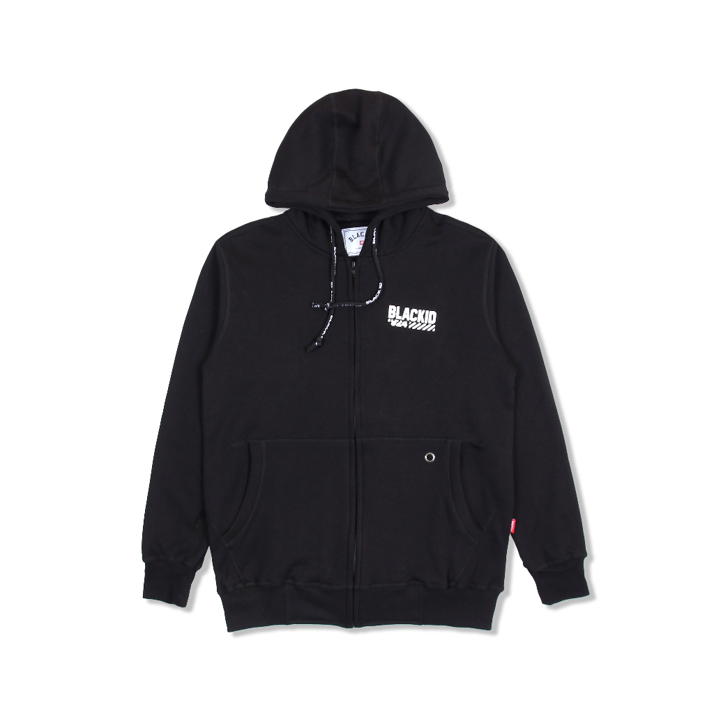 Jual Black ID - Hoodie Zipper Pria Lengan Panjang Hitam | Zip Valka ...