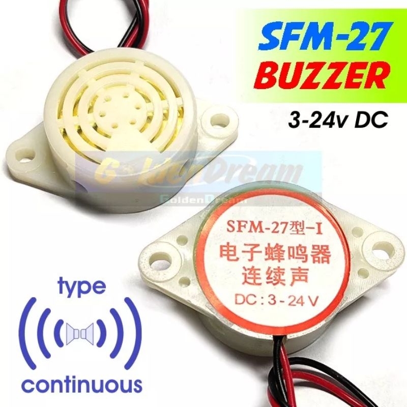Jual SFM-27-I BUZZER SPEAKER ACTIVE PIEZO CONTINOUS 3V-24V 3-24V | Shopee Indonesia