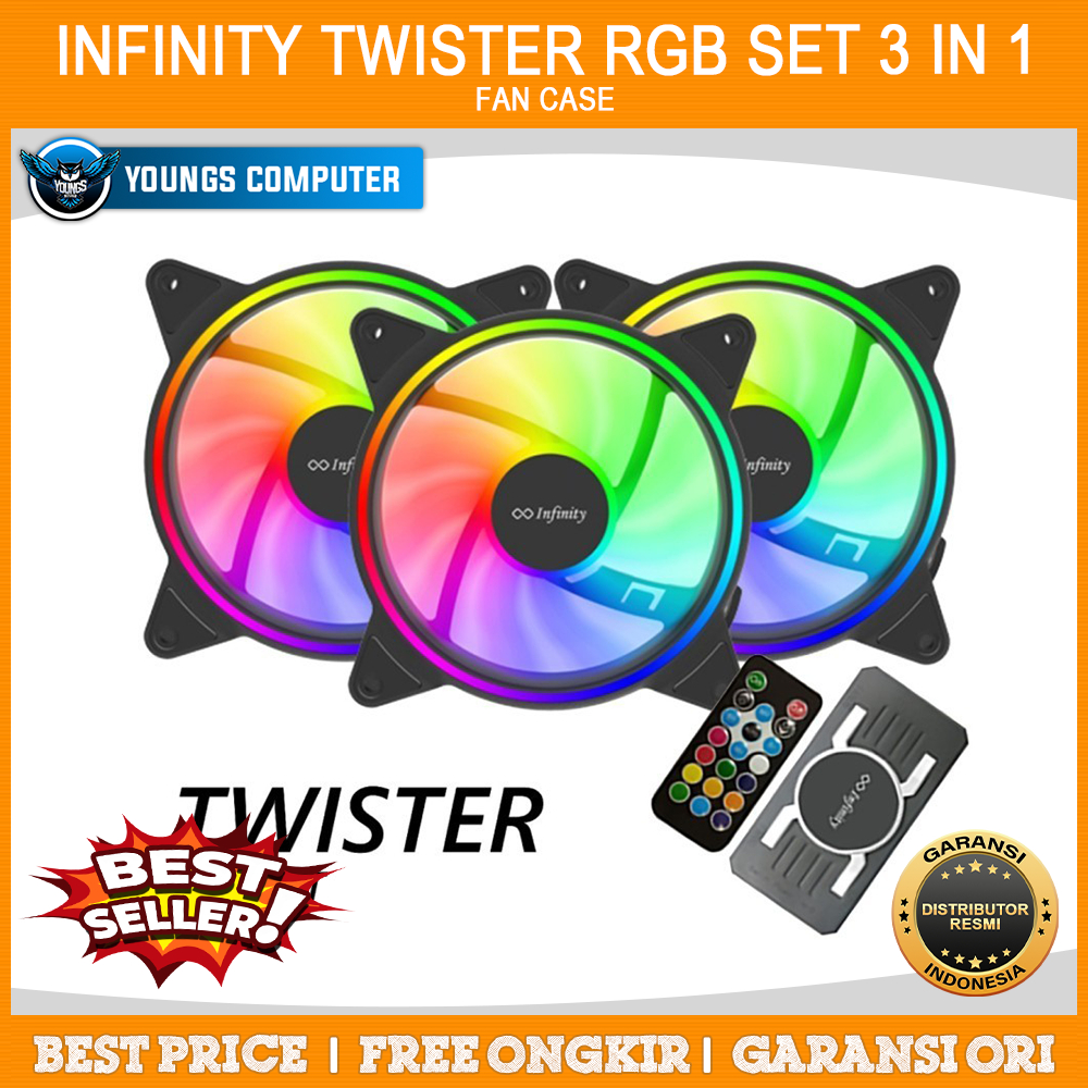 Jual FAN CASE INFINITY TWISTER RGB SET 3 in 1 (CONTROLLER + REMOTE + 3 ...