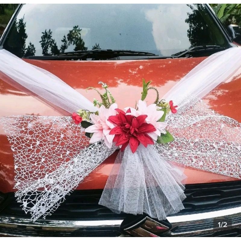 Jual Bunga mobil pengantin murah elegant|| Dekorasi mobil pengantin ...