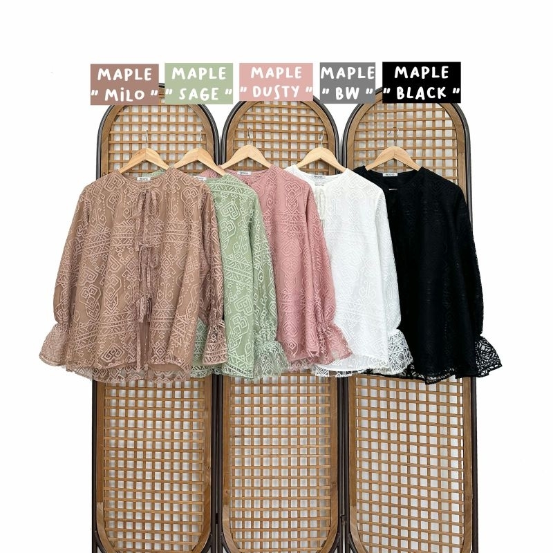 Jual [READY STOCK] MAPLE LACEY BLOUSE BY LOCANA LABEL | Shopee Indonesia