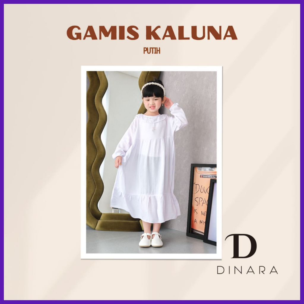 Jual Dinara Kaluna Gamis Anak Perempuan Warna Putih Size 1-5Tahun ...