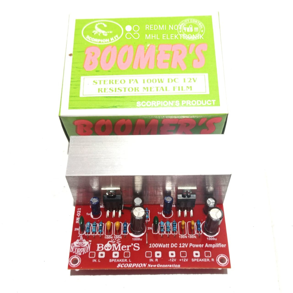 Jual BOOMERS Power Amplifier Stereo DC 100W 12V BTL By Scorpion ...