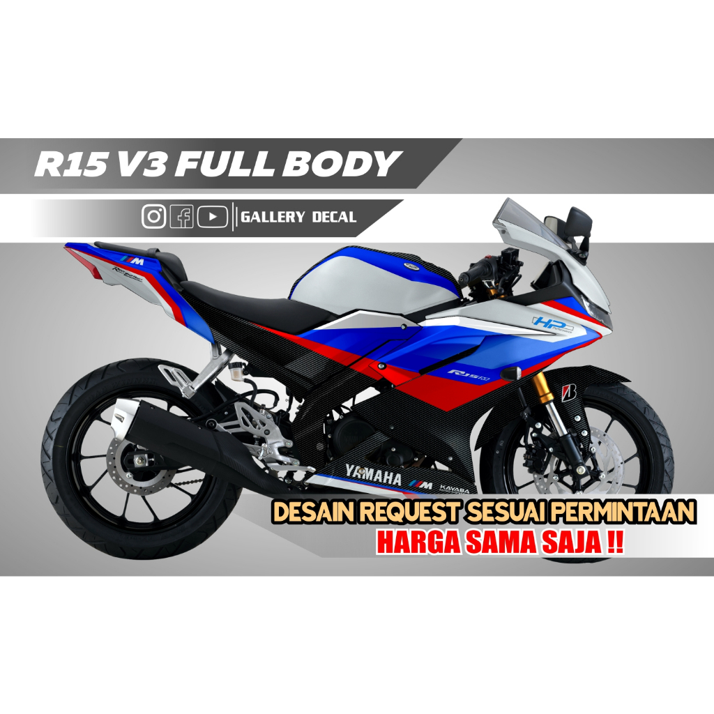 Jual STIKER DECAL YAMAHA R15 V3 FULL BODY | Shopee Indonesia