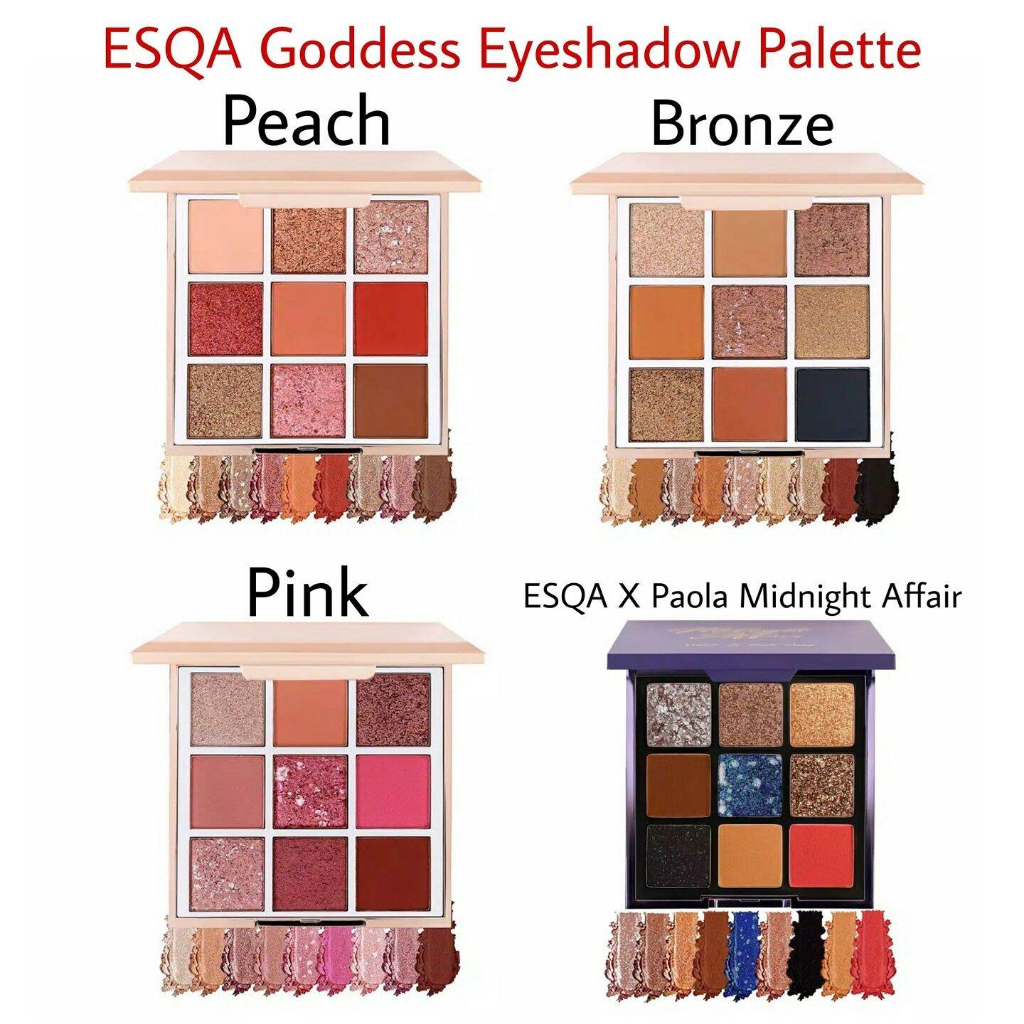 Jual ESQA Goddess eyeshadow palette pink / peach / bronze ORIGINAL ...