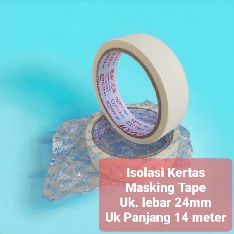 Jual Isolasi Kertas / Masking Tape / Lakban Kertas 24mm / 1 inch x 14 ...