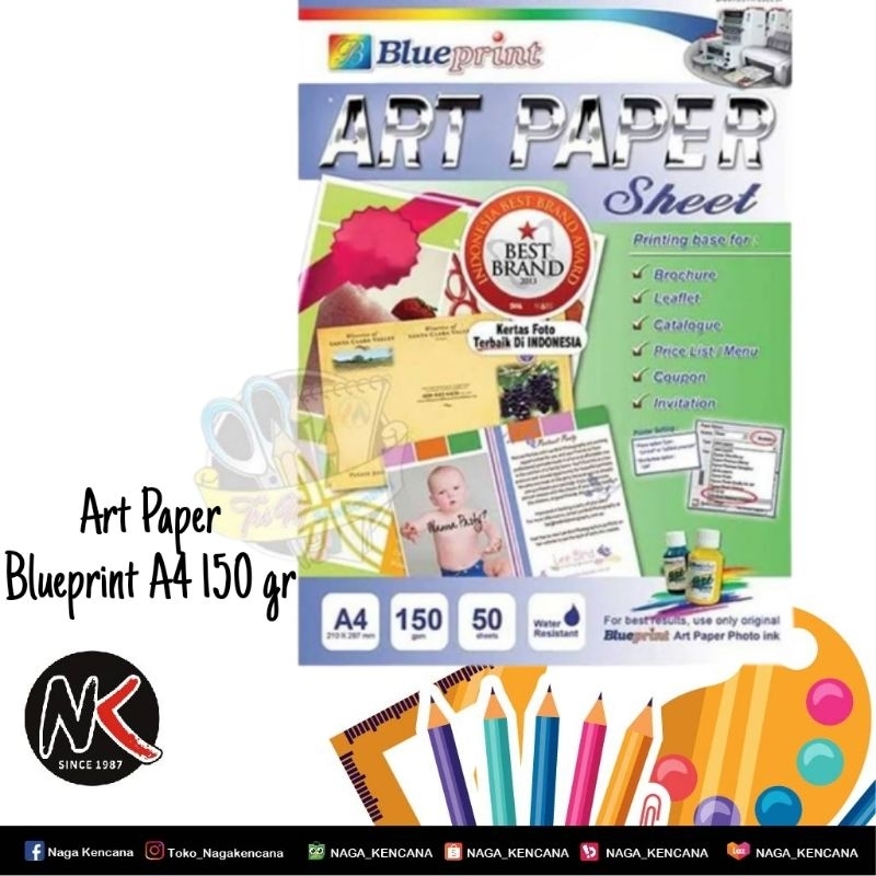 Jual Kertas Art Paper BLUEPRINT A4 150 gsm | Shopee Indonesia