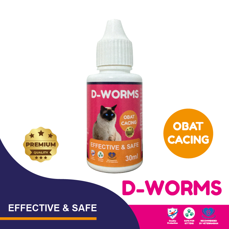 Jual D-WORMS Premium Obat Cacing untuk Kucing Effective & Safe 30ml ...
