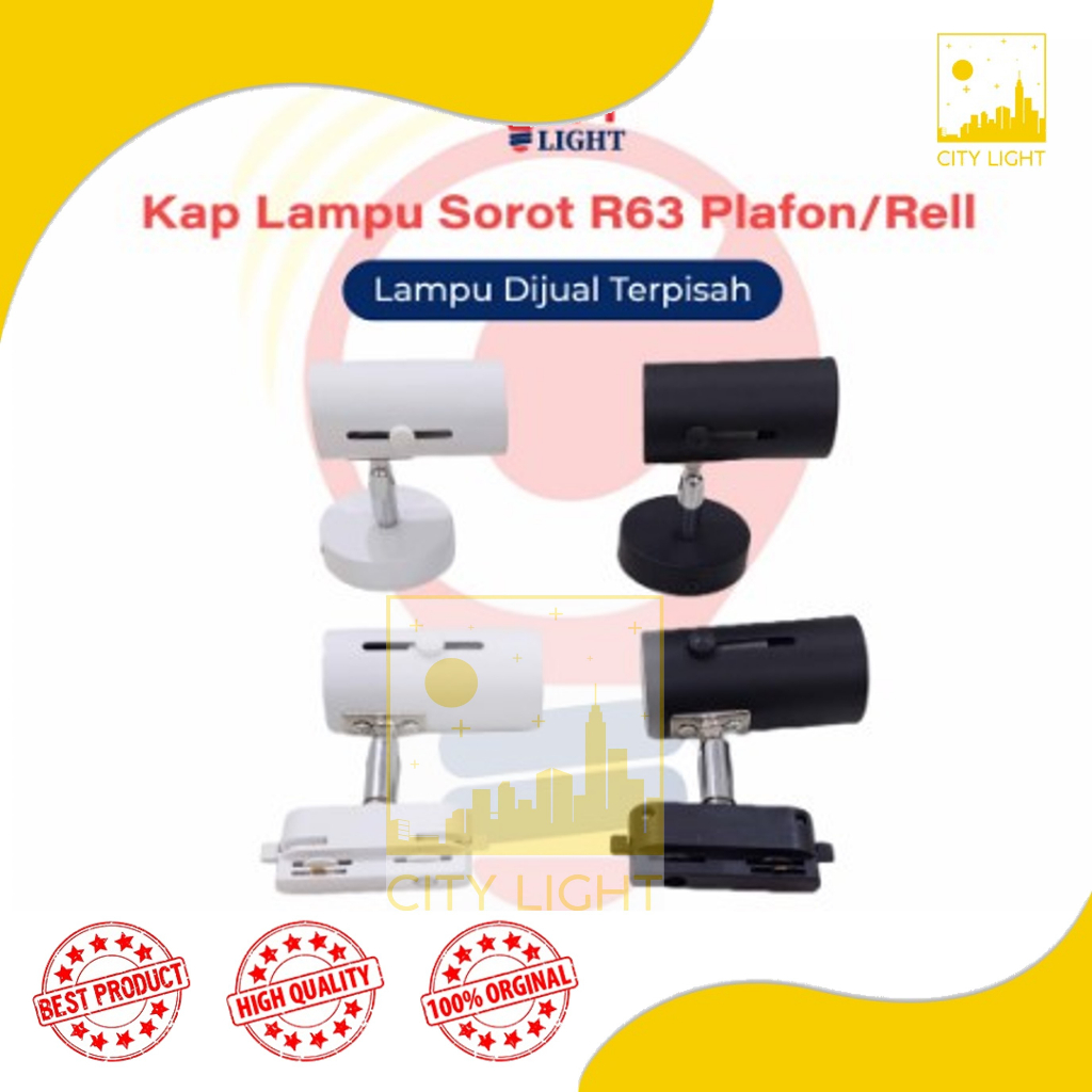 Jual Kap Lampu Sorot Rell Track R63 tersedia Kap Plafon dan Kap Rel ...