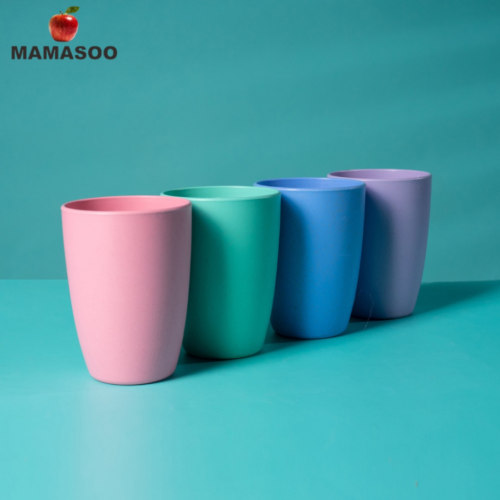 Jual MAMASOO Gelas Set Isi 4 Pcs Gelas Plastik Bahan Jerami/Wheatstraw ...