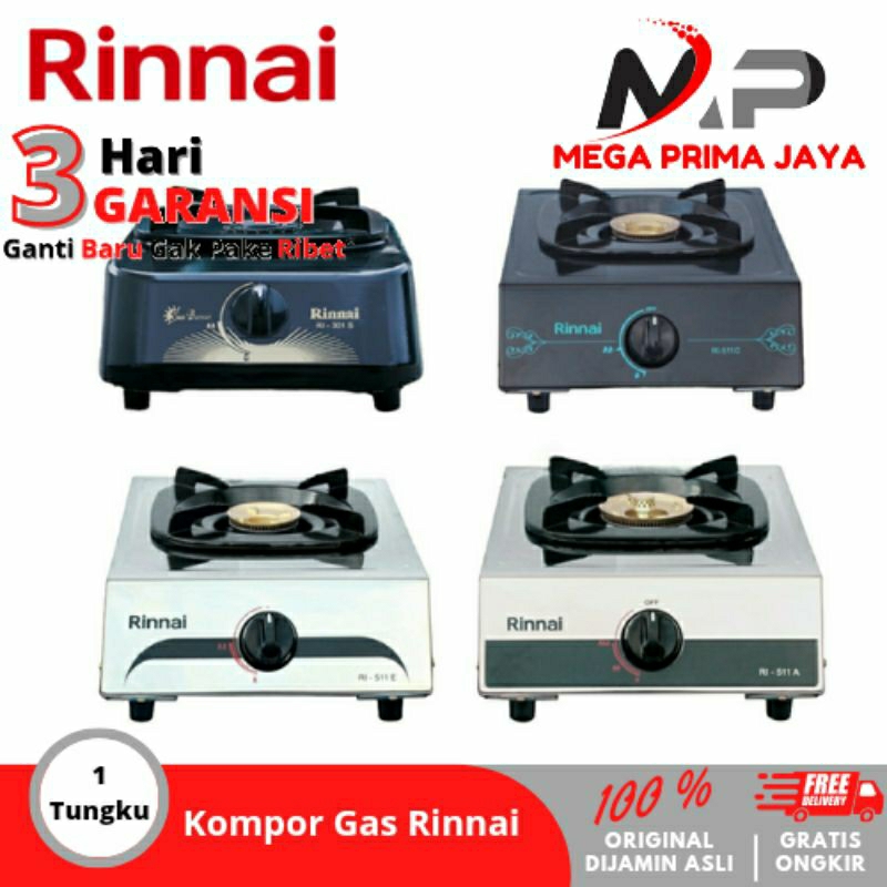 Jual Kompor Gas Rinnai 1 Tungku RI 511 E RI 511 C RI 301 S RI 201 S ...