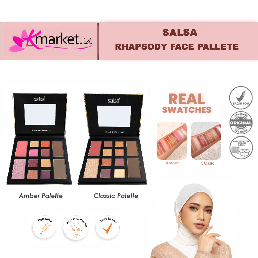 Jual SALSA Rhapsody Face Palette - Palette Eyeshadow Blush On Contour ...