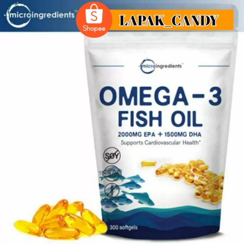 Jual micro ingredients Omega 3 fish oil 300 softgel | Shopee Indonesia