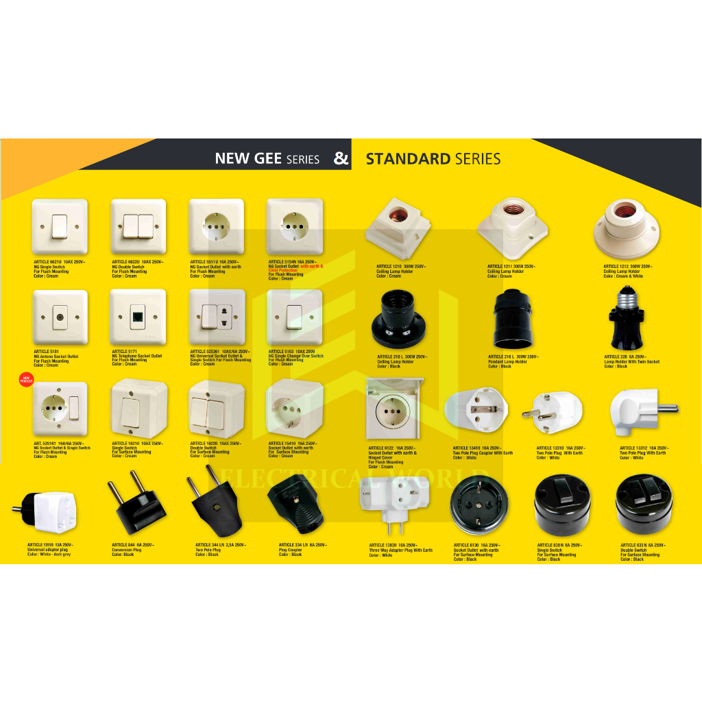 Jual Broco Saklar Stop Kontak Fitting Lampu Steker Kontra Engkel Seri ...