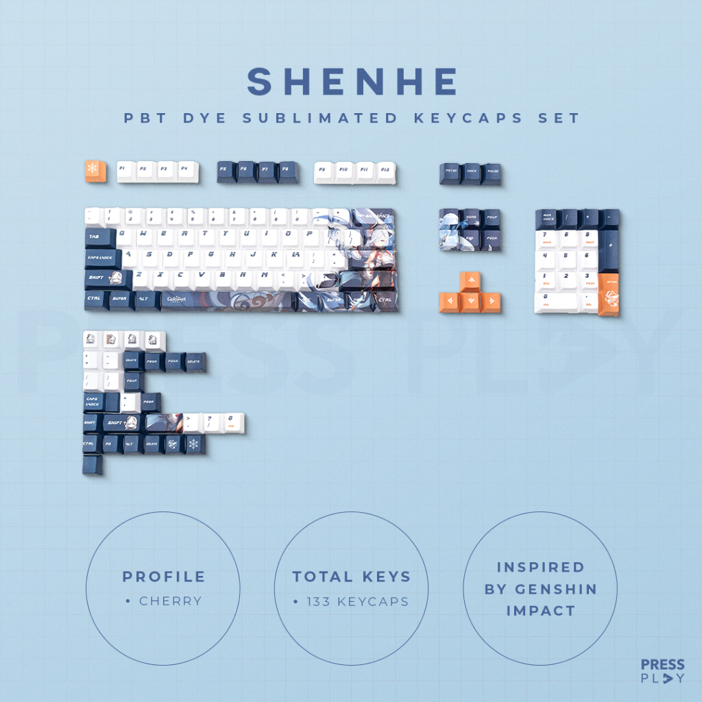 Jual Genshin Impact SHENHE PBT Dye Sub Keycaps | Shopee Indonesia