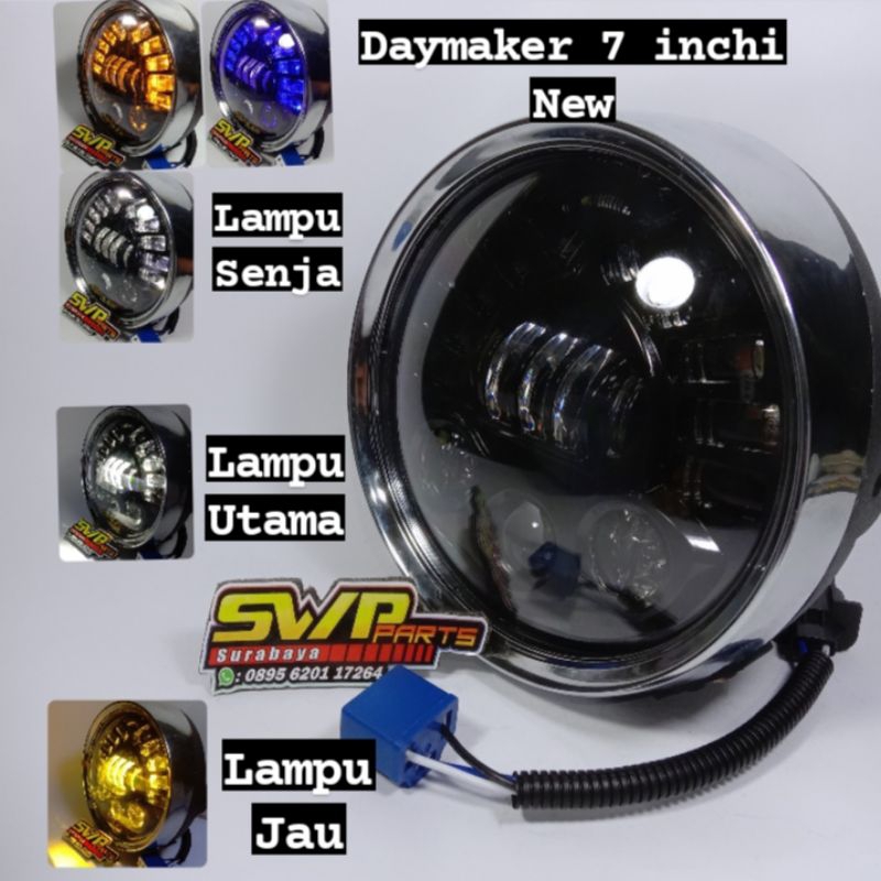 Jual daymaker 7inch lampu daymaker 19led set reflektor tiger Revo new ...