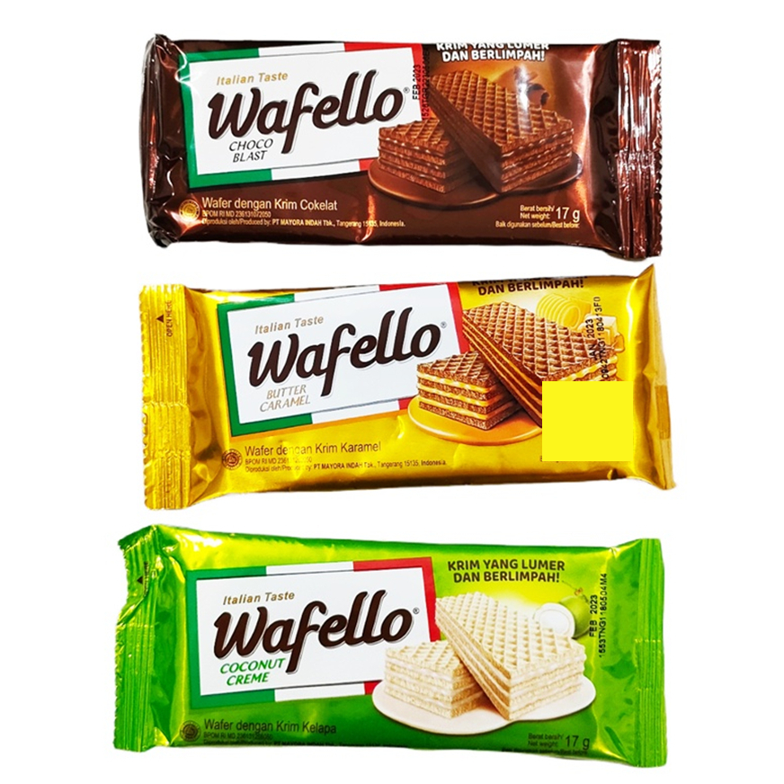 Jual Roma Wafello Vanilla Choco Blast Butter Caramel Coconut Wafer 117G ...