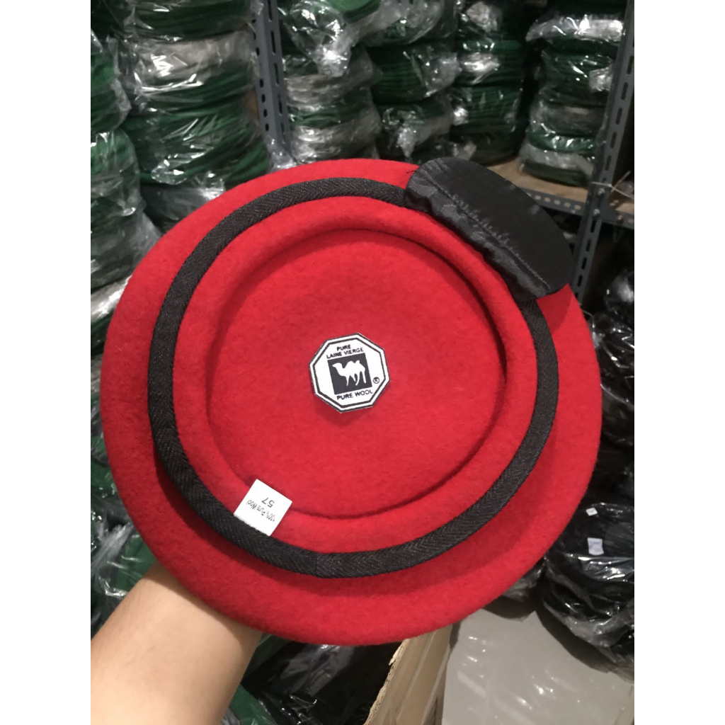 Jual Topi Baret Kopasus / Merah, Camel Asli Logo Onta Hitam | Shopee ...