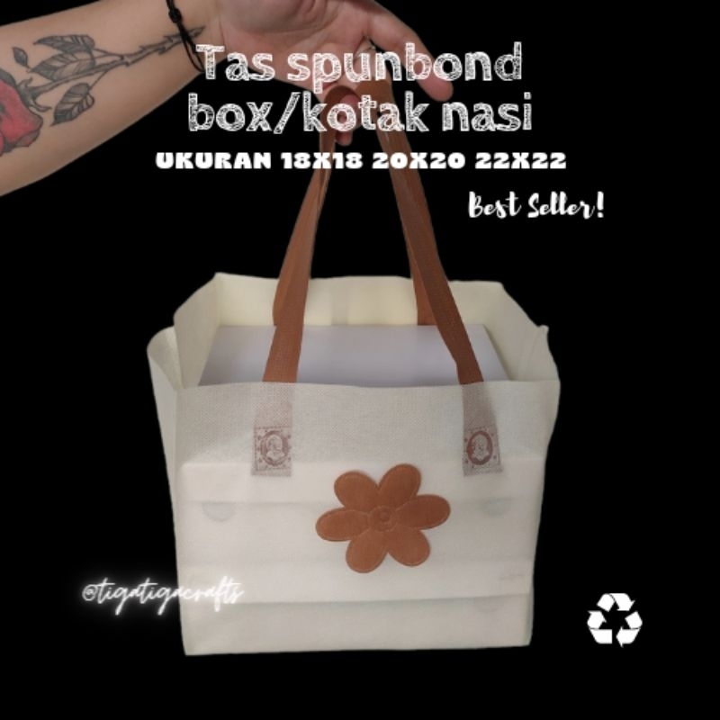 Jual BUNGA/PITA SATUAN tas spunbond box nasi 22x22 20x20 18x18 tas kotak nasi tas hajatan tas ...