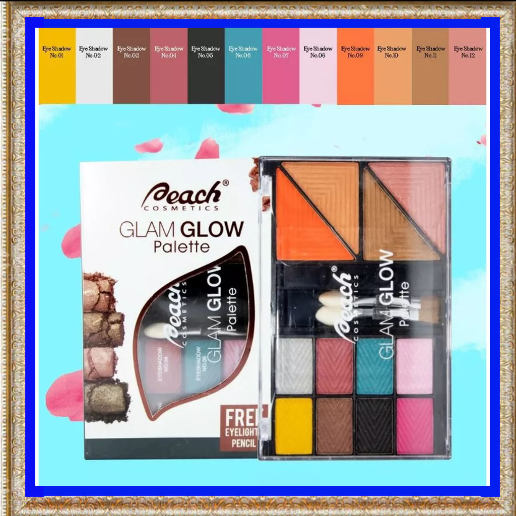 Jual PEACH GLAM GLOW PALETTE / EYESHADOW PALETTE BPOM | Shopee Indonesia
