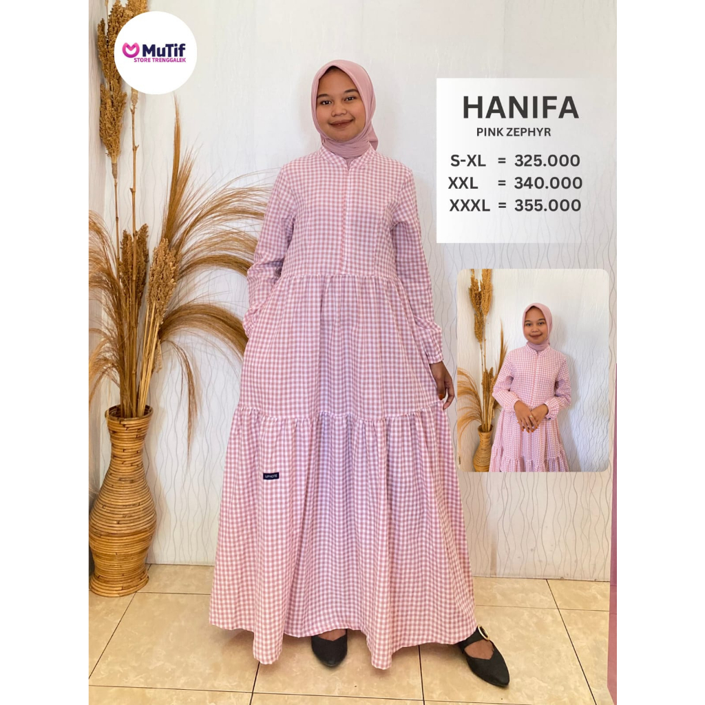 Jual NEW ARRIVAL !! DRESS HANIFA PINK ZEPHYR BY UPMORE | Shopee Indonesia