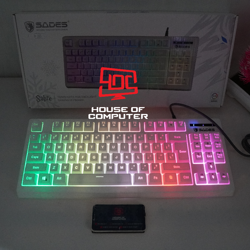 Jual KEYBOARD GAMING SADES SABRE PUTIH TKL MEMBRANE RGB ILLUMINATION ...