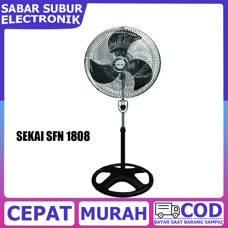 Jual SEKAI SFN 1808 KIPAS ANGIN BERDIRI / STAND FAN BESI TORNADO 18 INCH | Shopee Indonesia