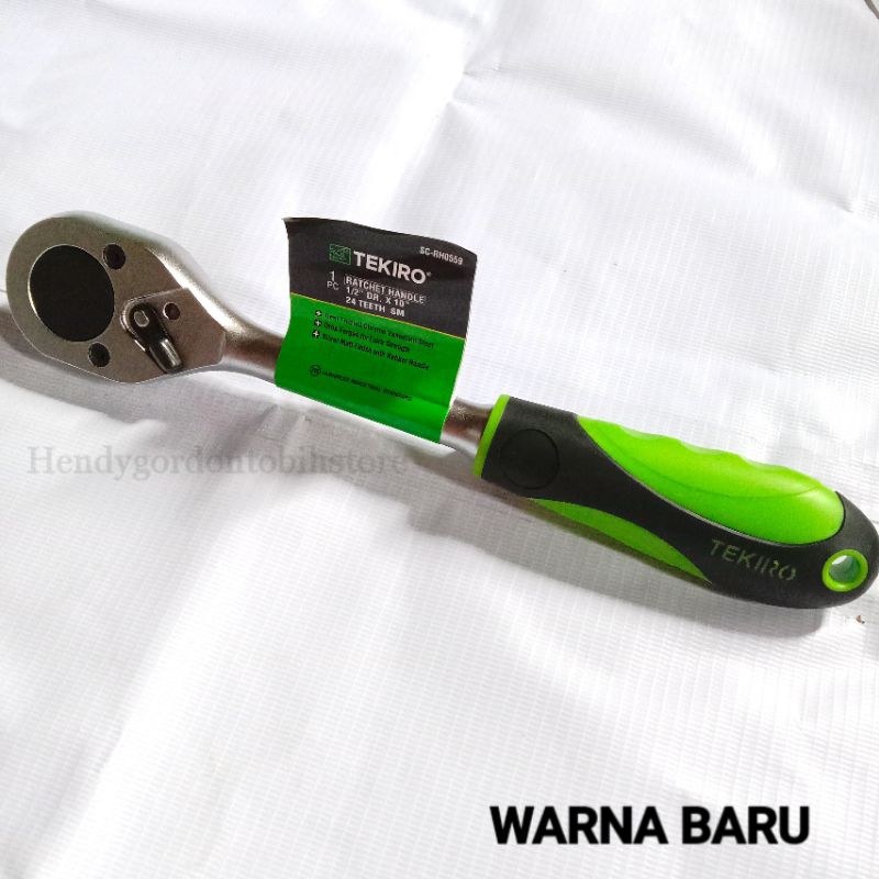 Jual TEKIRO Ratchet Handle ukuran 1/2" x 10" Kuning Hijau Full besi ...