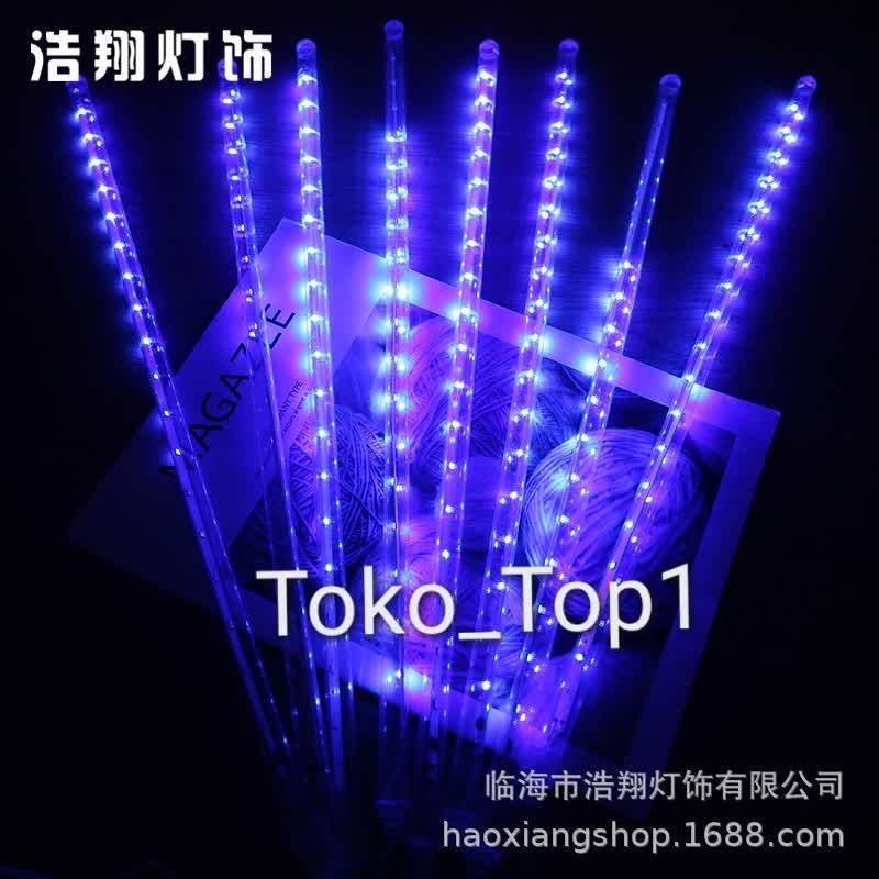 Jual lampu meteor led isi 10 batang/50cm /jatuh rain snow taman hias ...