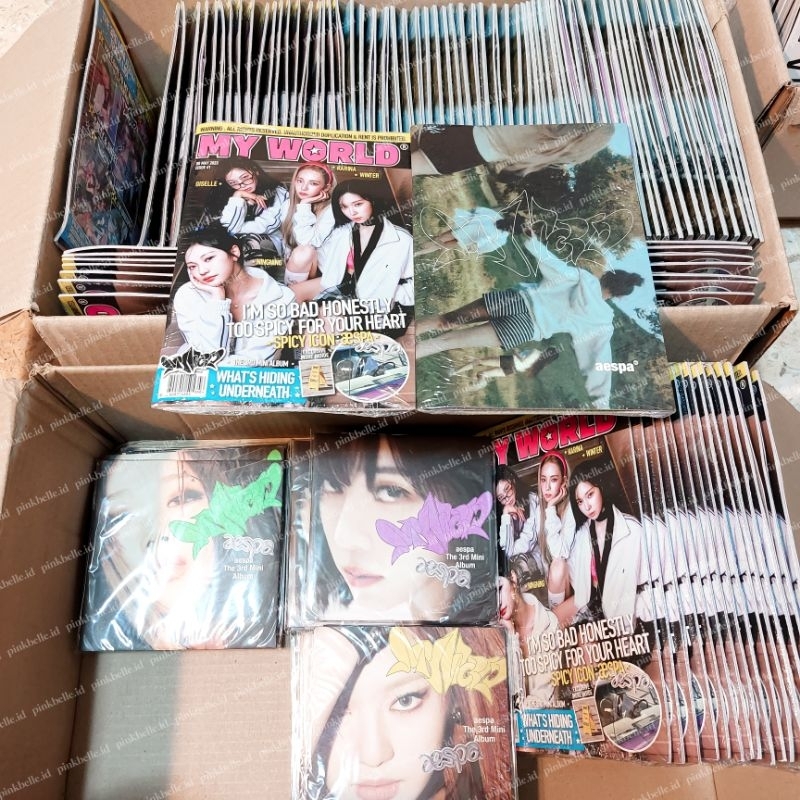 Jual READY STOCK AESPA THE 3rd MINI ALBUM - MY WORLD ZINE VER SPICY WTMW INTRO POSTER VER SEALED ...