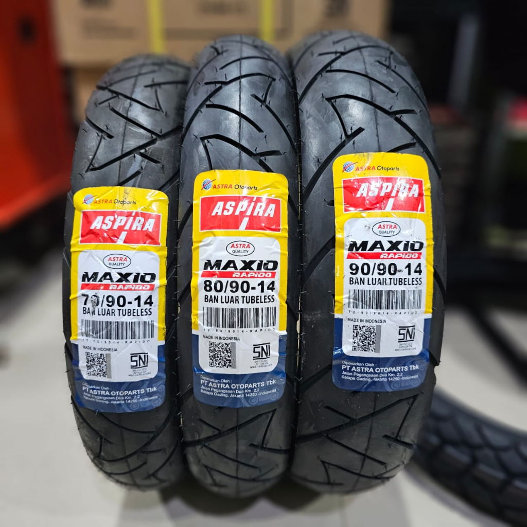 Jual Ban Motor Ring 14 ASPIRA MAXIO RAPIDO Tubeless Free Pentil | Shopee Indonesia