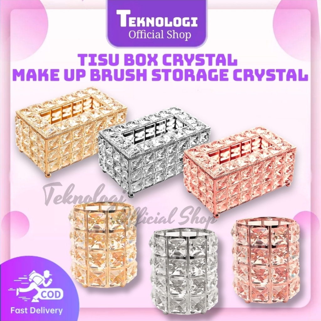 Jual Tempat Tisu Kristal /Tisu Box Crystal /Tempat Kuas Makeup Kristal ...