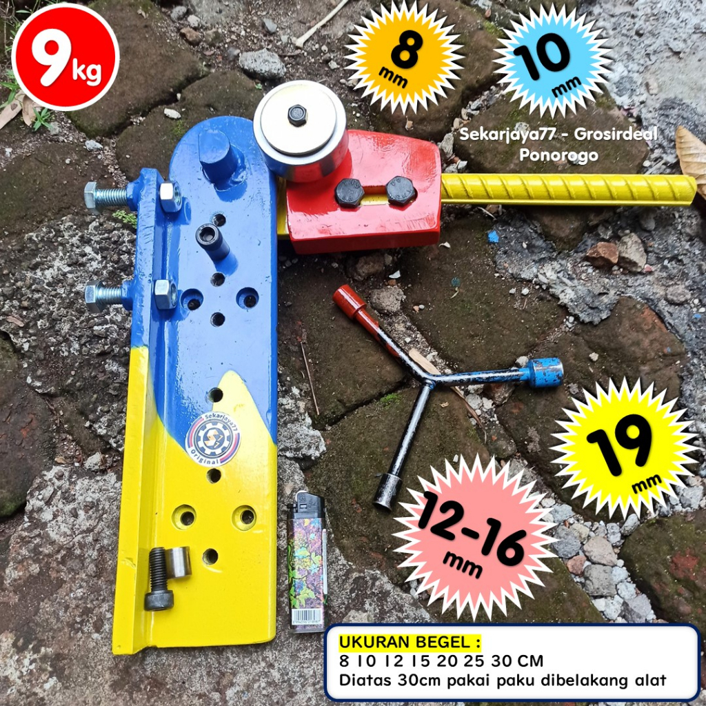 Jual Alat tekuk besi penekuk besi bending besi begel 8 10 12 13 14 16 ...