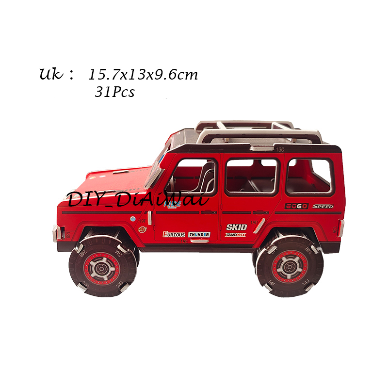 Jual Puzzle 3D DIY bahan foam & paper JEEP mobil mainan puzzle edukasi ...